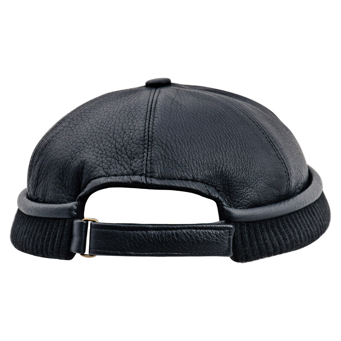 LEON Genuine Leather Beanie Winter Sock Skull Cap Dock Worker - Etsy