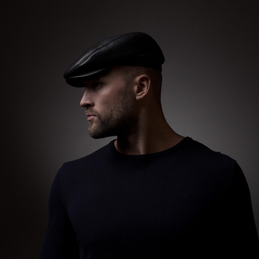 ED Leather Flat Ivy Cap Poor Boy Applejack Baker Boy Scally Crook ...