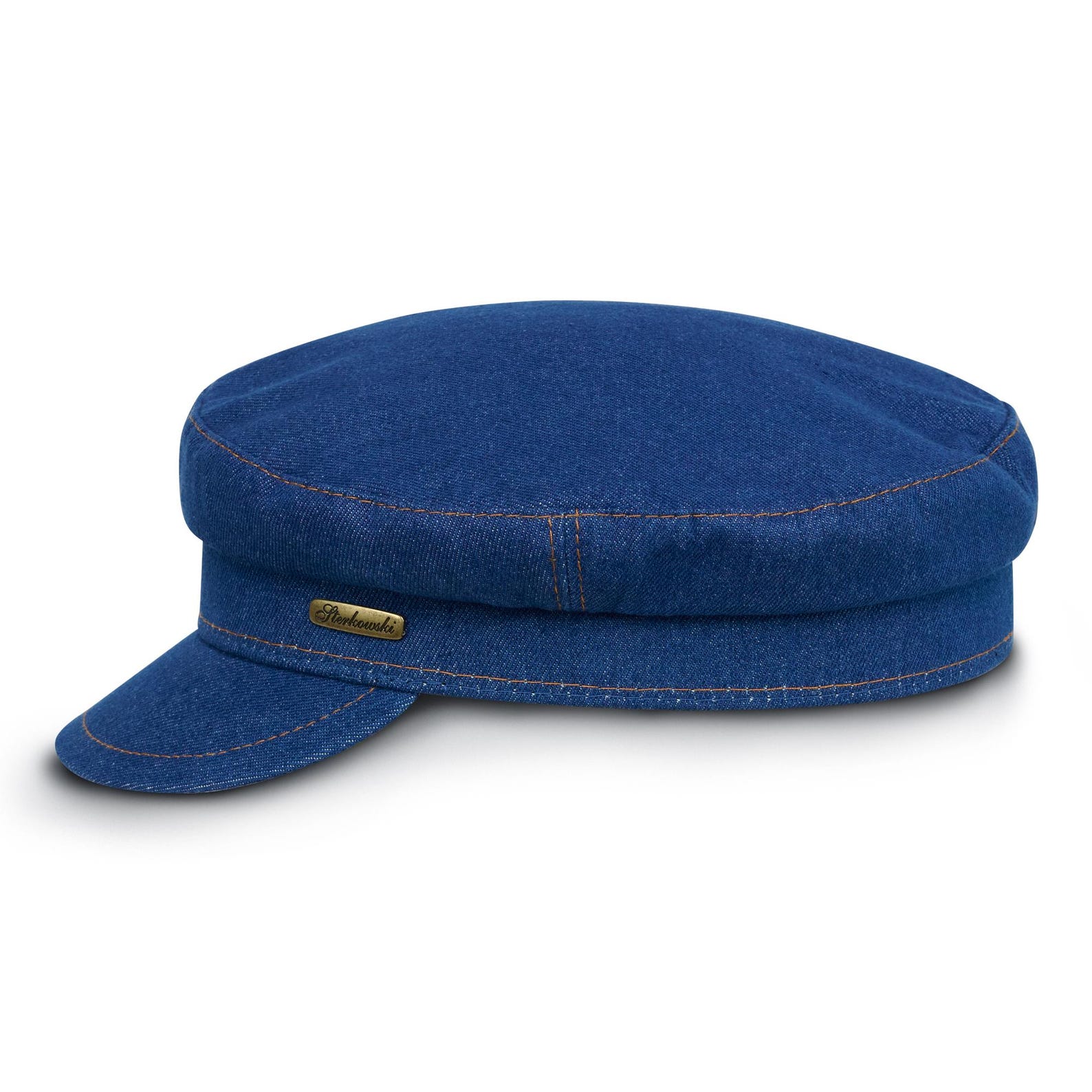 TRAWLER Denim Breton Fisherman Cap Sailor Captains Nautical Skipper ...
