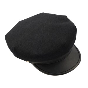 MOTO Motorcycle Biker Peaked Cap Wool Cloth Leather Brim Riding Harley ...