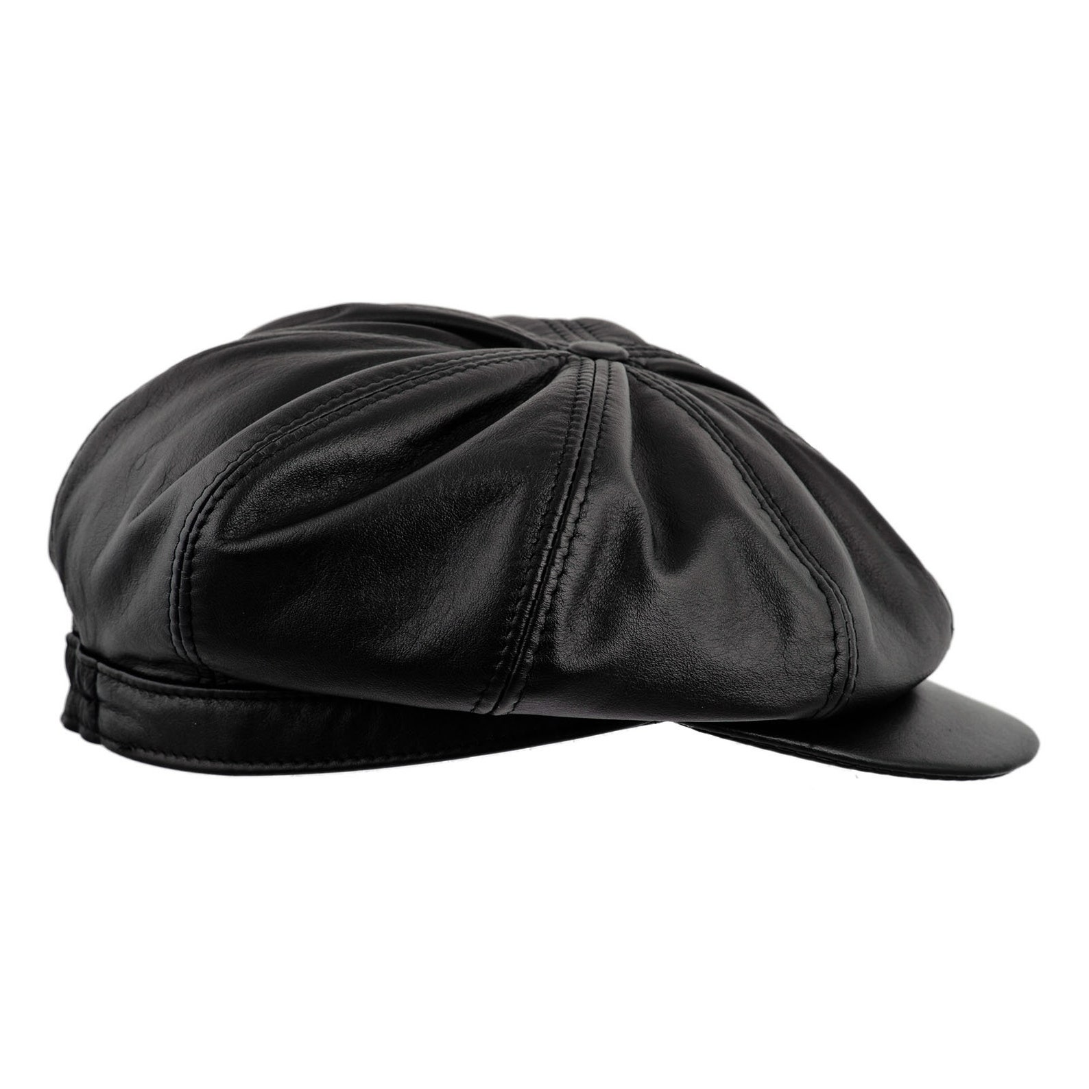 JIMMY Natural Leather Newsboy Baker Boy Balloon 8 Panels Cap - Etsy