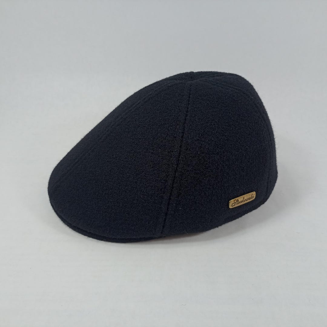 SALEFRANK 54cm Wool Cloth Mens Classic Duckbill Warm Herringbone Flat ...