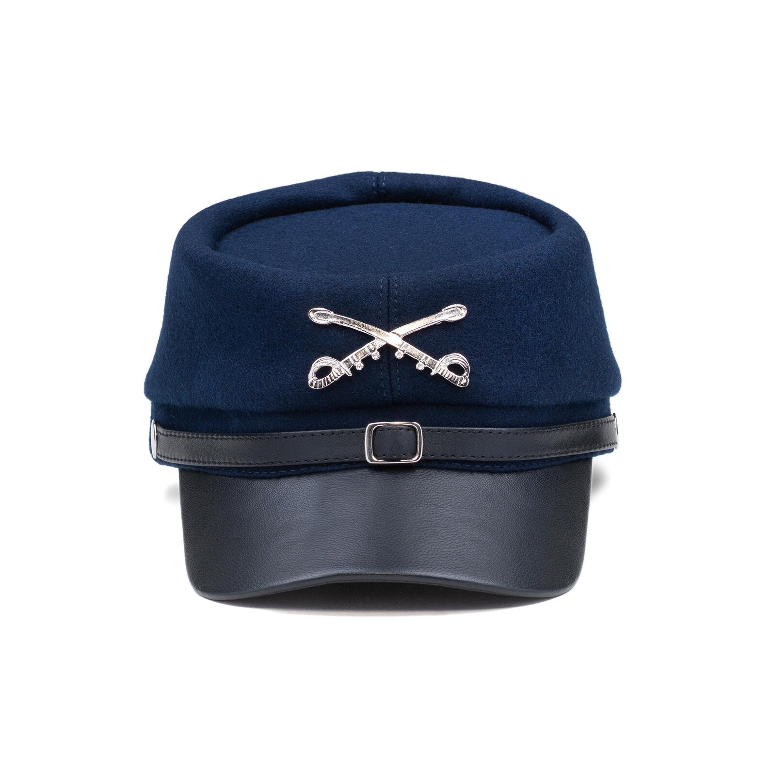 BLUE AND GRAY Wool Kepi Cap American Civil War Replica Leather Visor ...