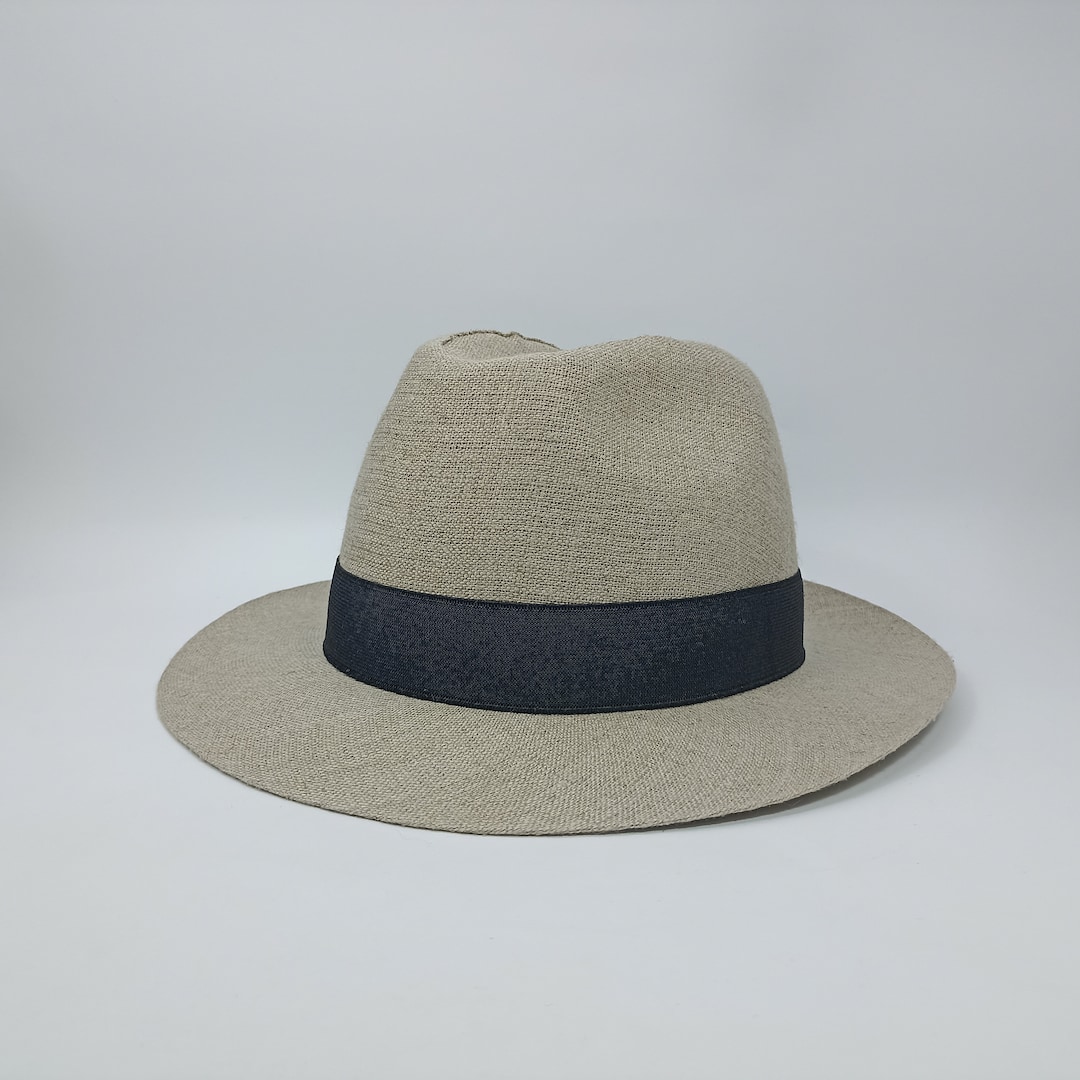 SALE!-COR 59cm Linen Large Brim Summer Fedora Sun Protection Hat ...
