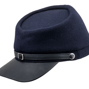 BLUE AND GRAY Wool Kepi Cap American Civil War Replica Leather - Etsy