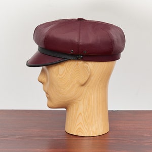 SALE - HARLEY Natural Leather Peaked Motorcycle Cap Rockabilly Punk ...