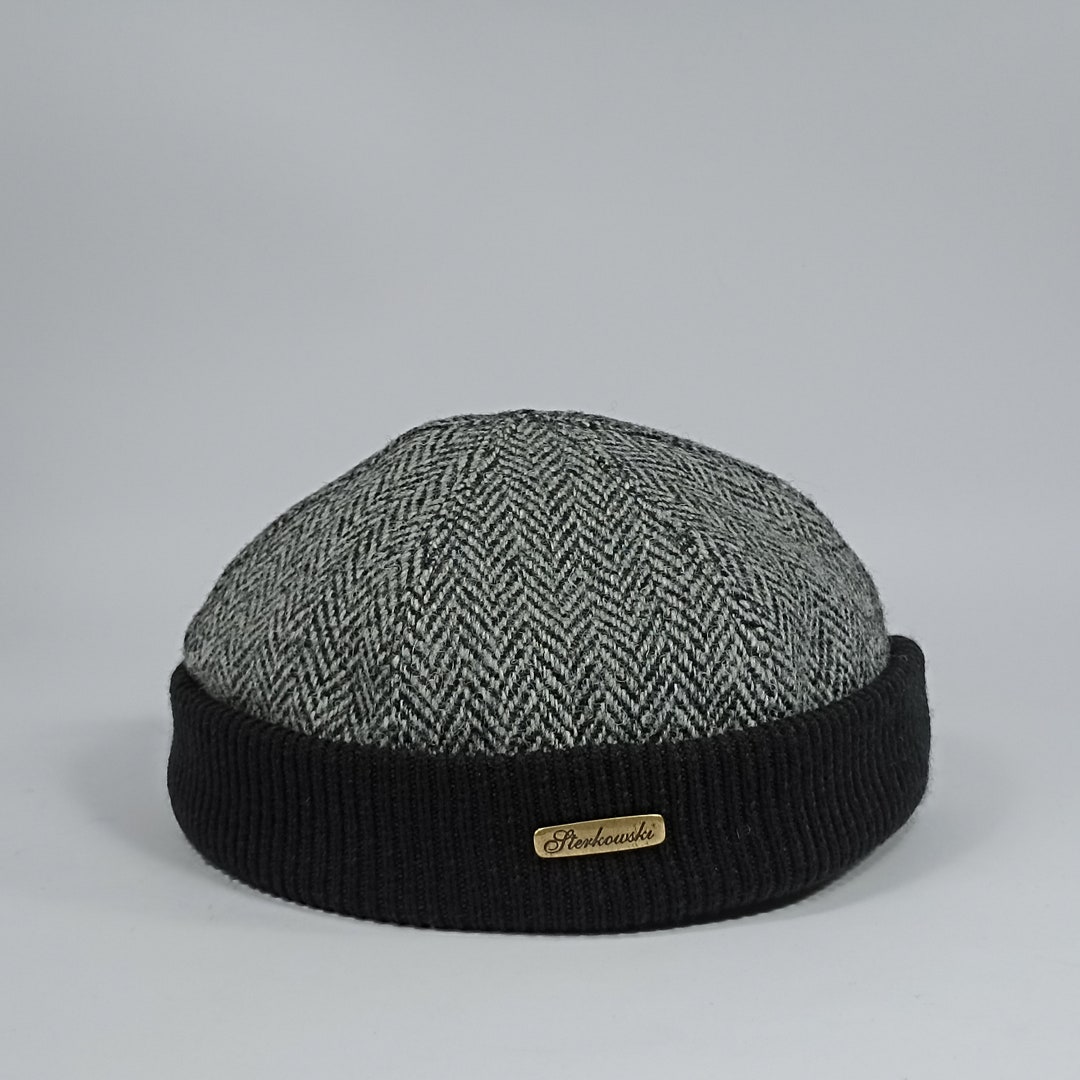 NAVY WATCH Harris Tweed Dock Worker Beanie Stevedore Longshoreman Cap ...
