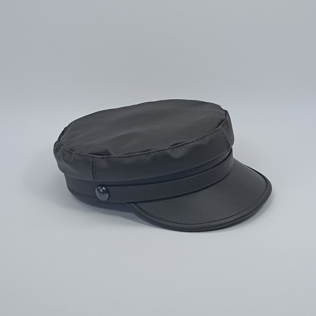 SALE!-TRAWLER 54cm Genuine Leather Breton Greek Fisherman Cap Sailor ...