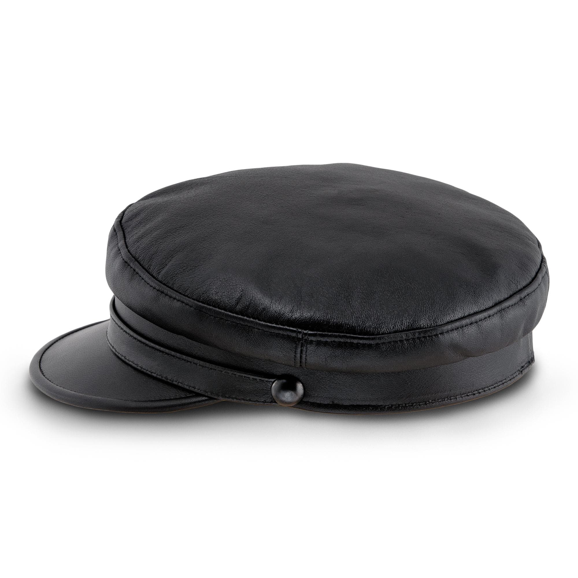 TRAWLER Genuine Leather Breton Greek Fisherman Cap Sailor Captains ...