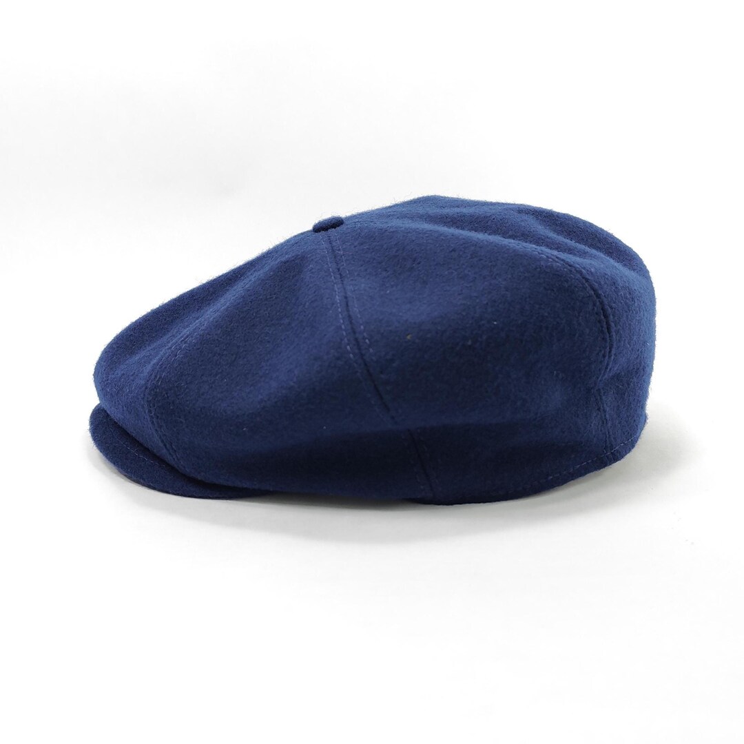 SALE PEAKY 65cm Wool Newsboy Cap Navy Blue 8 Panels Newsboy Apple Cap ...