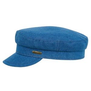 TRAWLER Denim Breton Fisherman Cap Sailor Captains Nautical Skipper ...