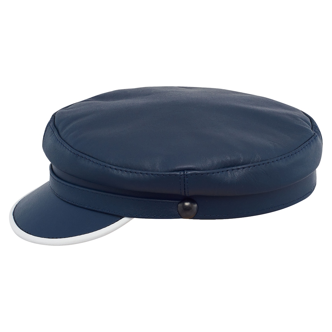 SALE - TRAWLER Genuine Leather Breton Greek Fisherman Cap Sailor ...