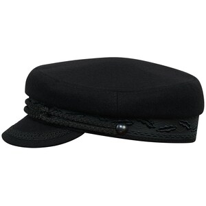 CHANDLER Wool Fiddler Cap With Embroidered Tape Twine Seaman Greek ...