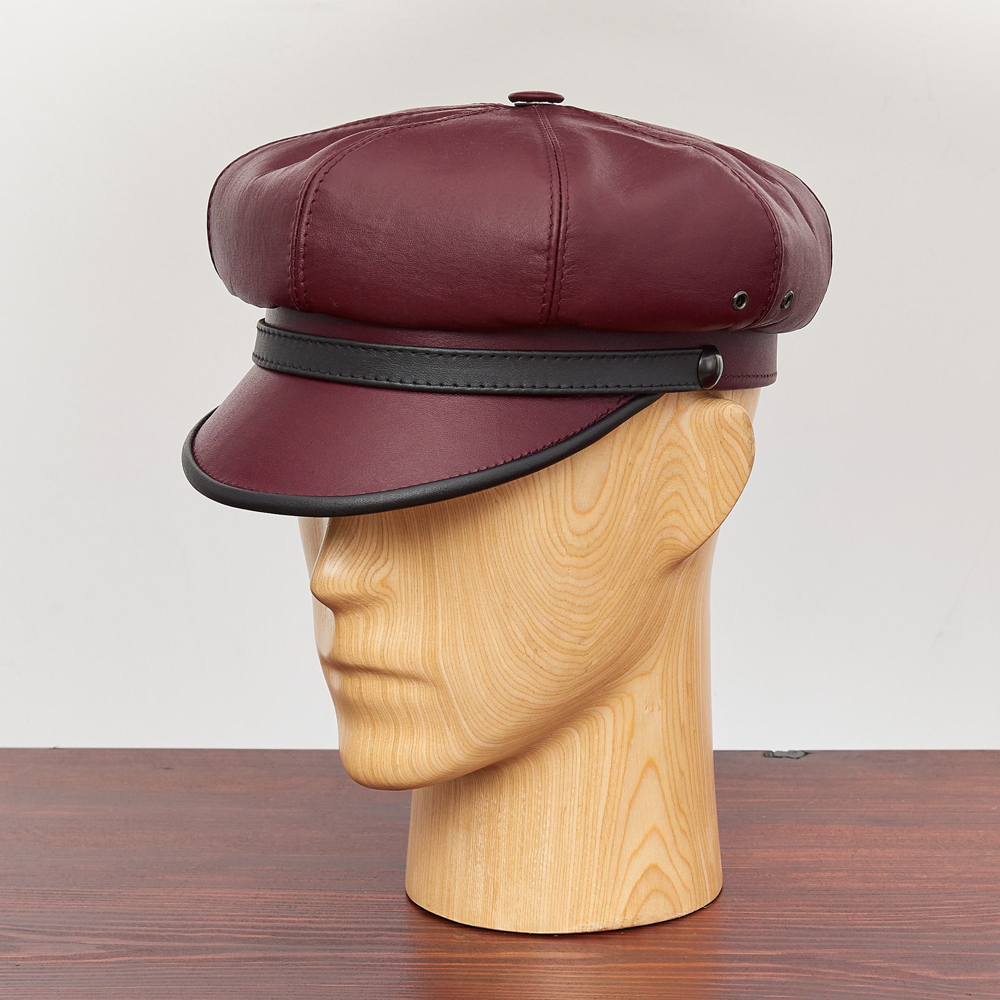 SALE - HARLEY Natural Leather Peaked Motorcycle Cap Rockabilly Punk ...