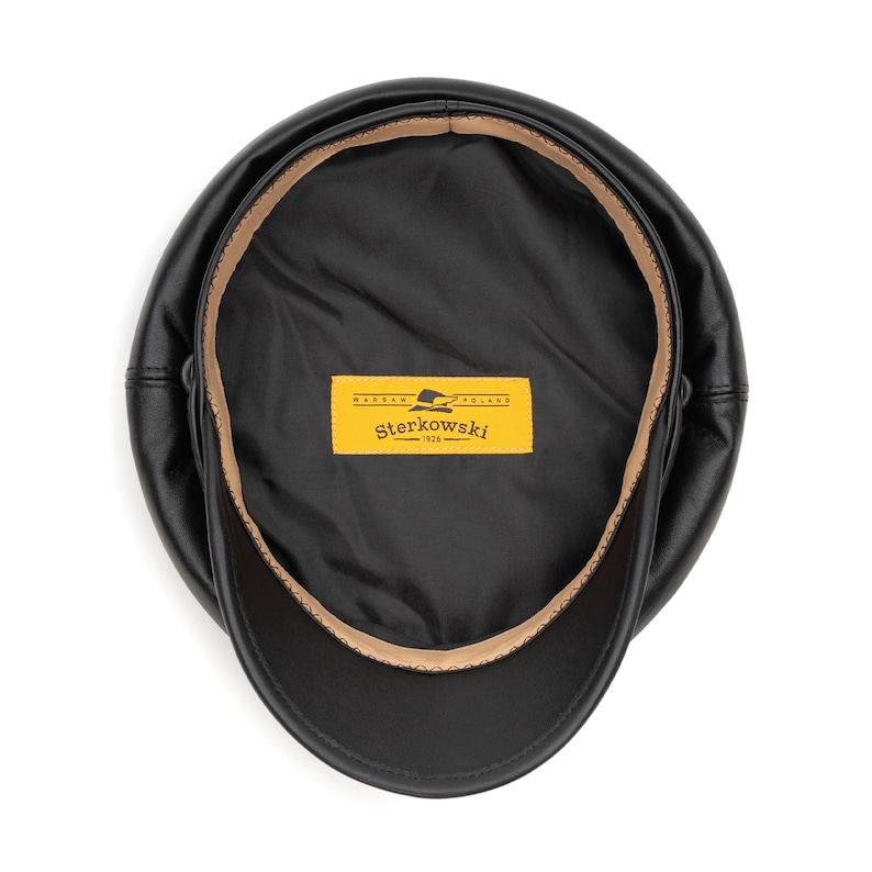 HANSA Genuine Natural Leather Peaked Cap Cabbie Chauffeur Hat Train ...