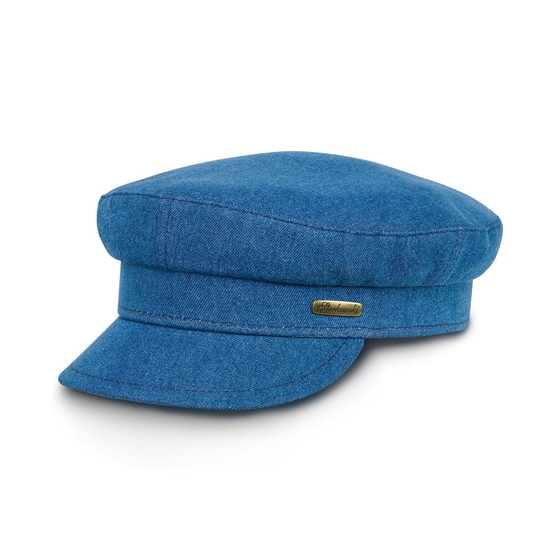 TRAWLER Denim Breton Fisherman Cap Sailor Captains Nautical Skipper ...