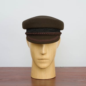 CHANDLER Wool Fiddler Cap With Embroidered Tape Twine Seaman Greek ...