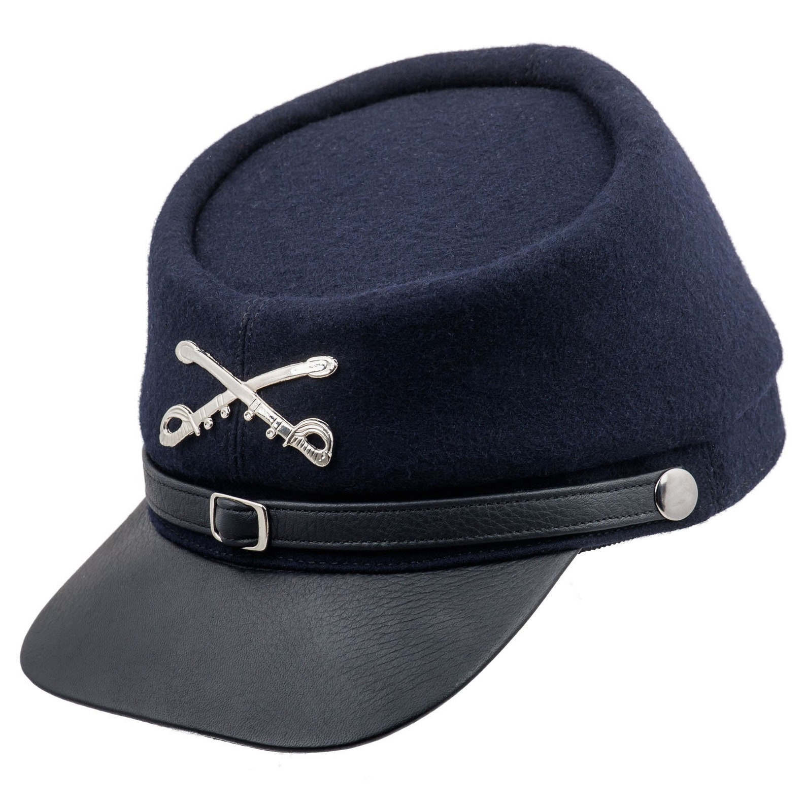 BLUE AND GRAY Wool Kepi Cap American Civil War Replica Leather - Etsy