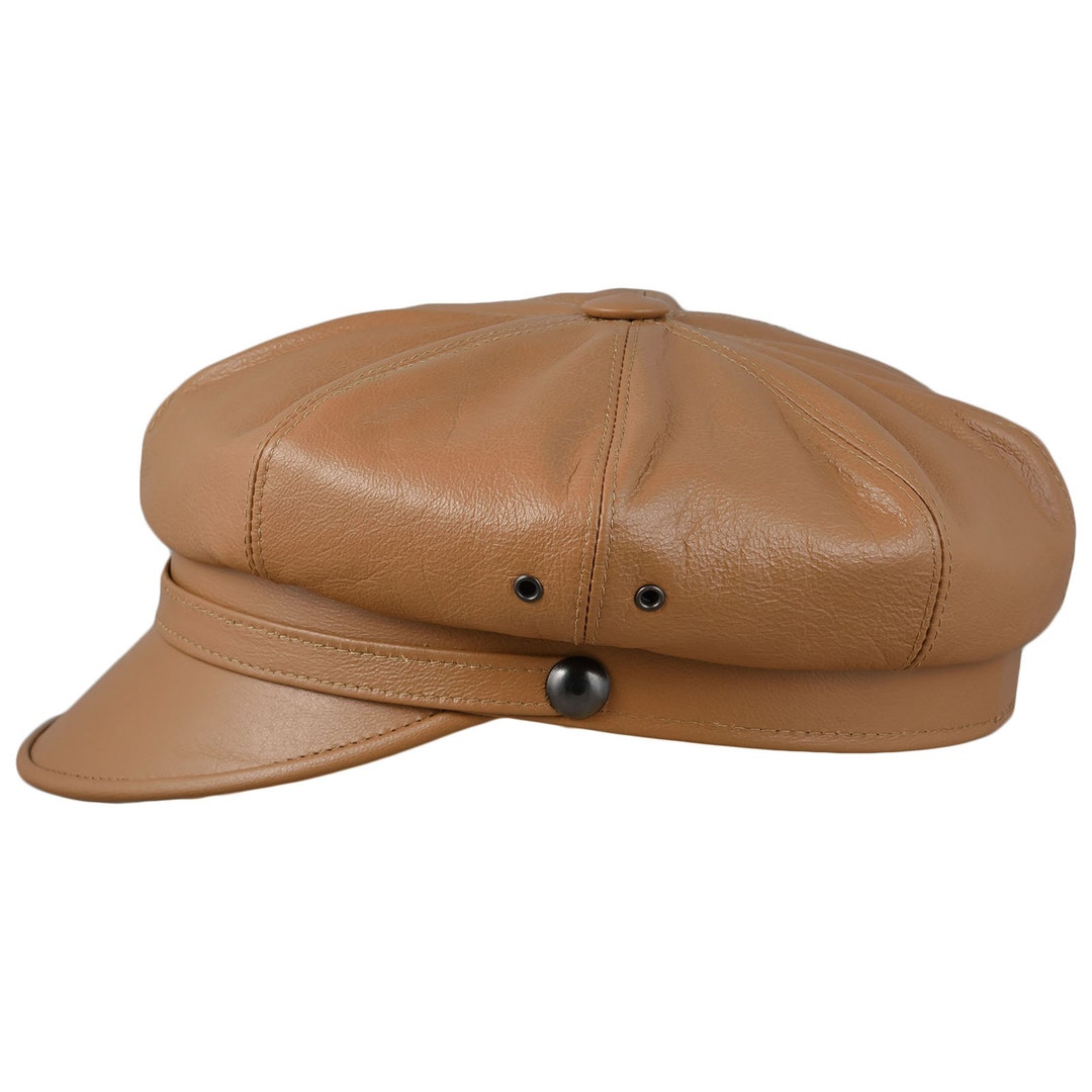 SALE - HARLEY Natural Leather Peaked Motorcycle Cap Rockabilly Punk ...