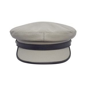 TRAWLER Genuine Leather Breton Greek Fisherman Cap Sailor Captains ...