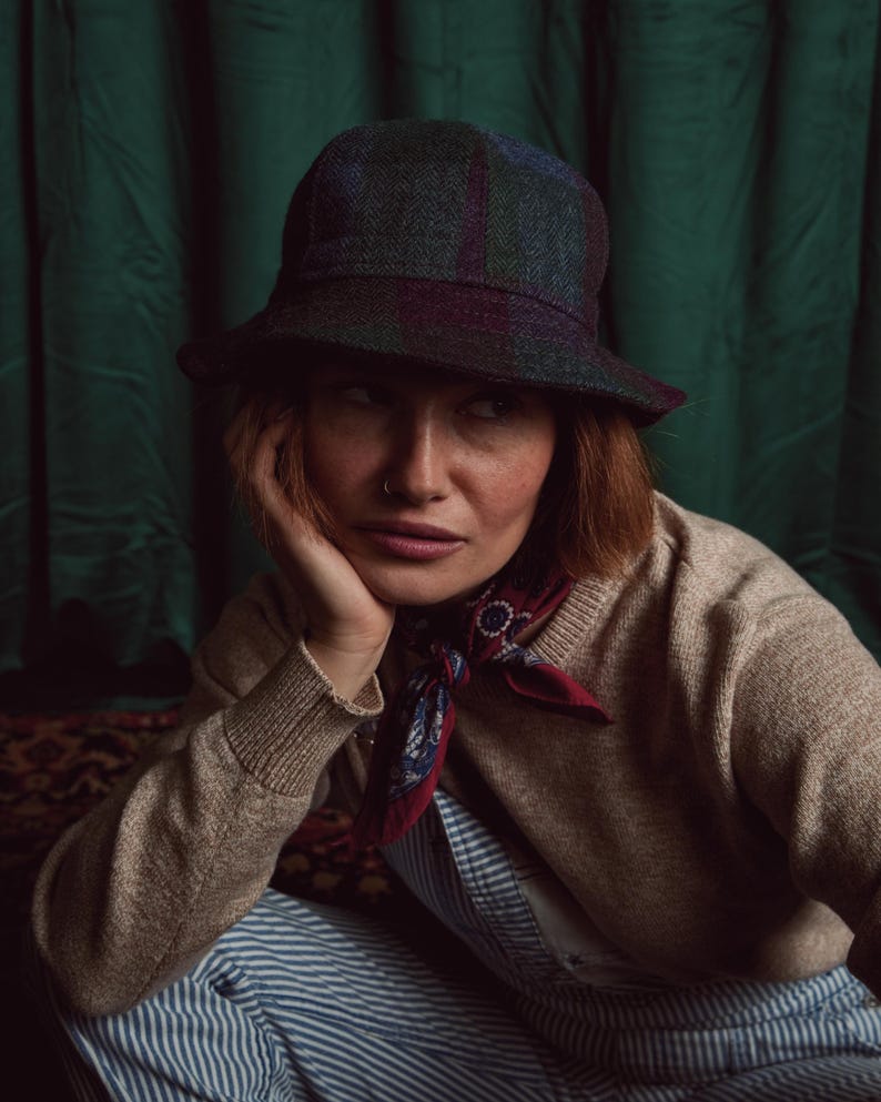 BUGGY Donegal Tweed Bucket Hat Military Boonie Cap Irish Wool Magee ...