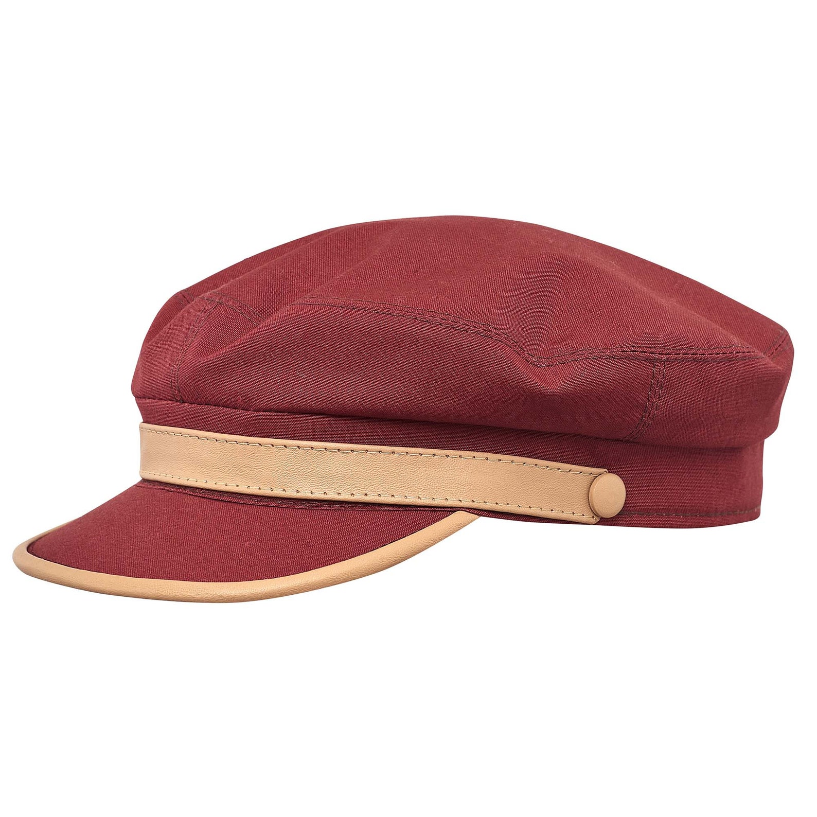 RINGO Waxed Cotton Peaked Cap Breton Style Leather Strap - Etsy