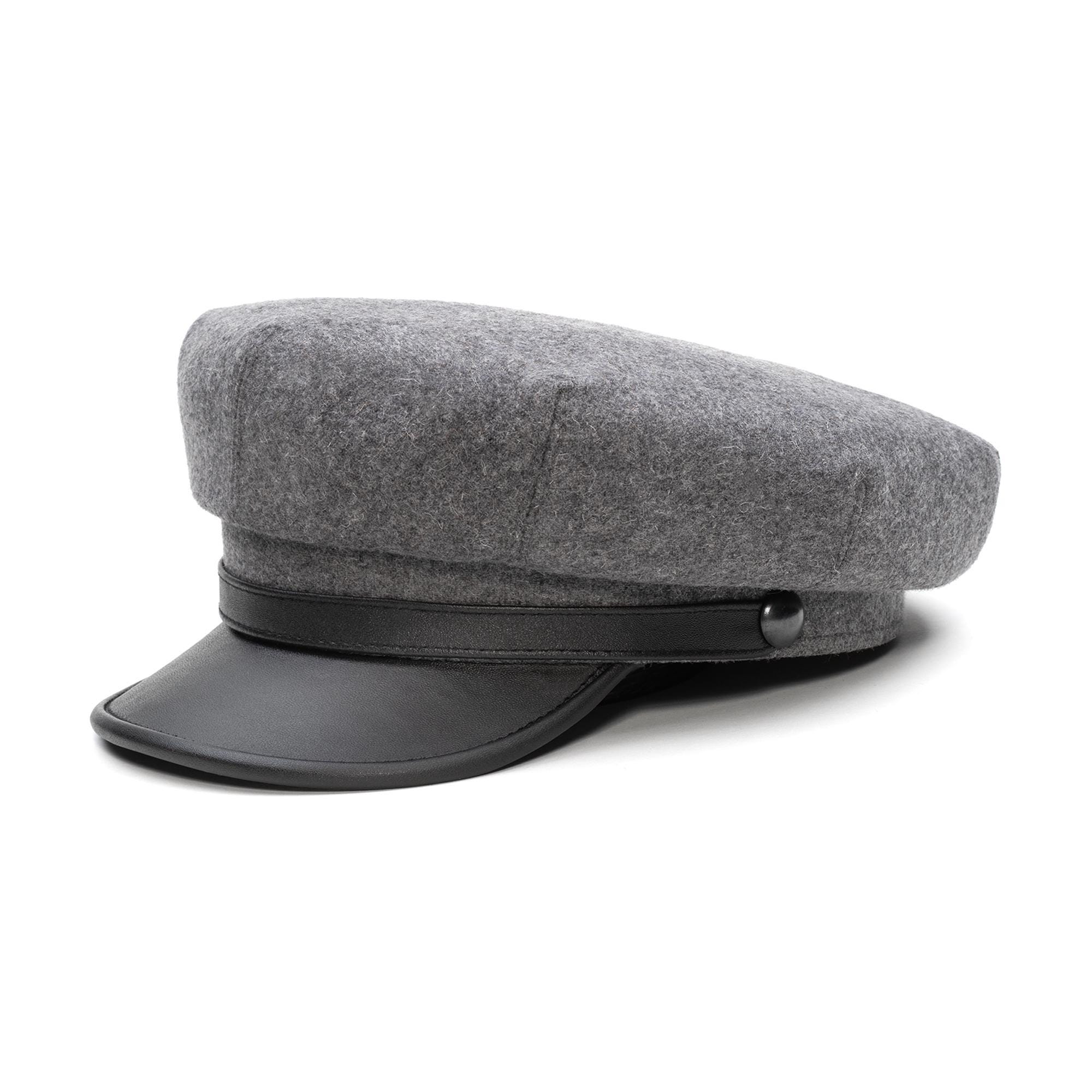 MOTO Motorcycle Biker Peaked Cap Wool Cloth Leather Brim Riding Harley ...