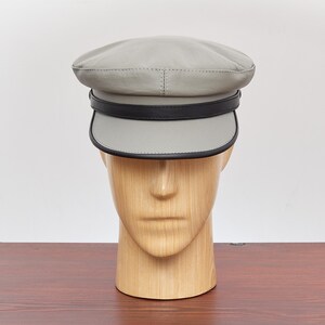 TRAWLER Genuine Leather Breton Greek Fisherman Cap Sailor Captains ...