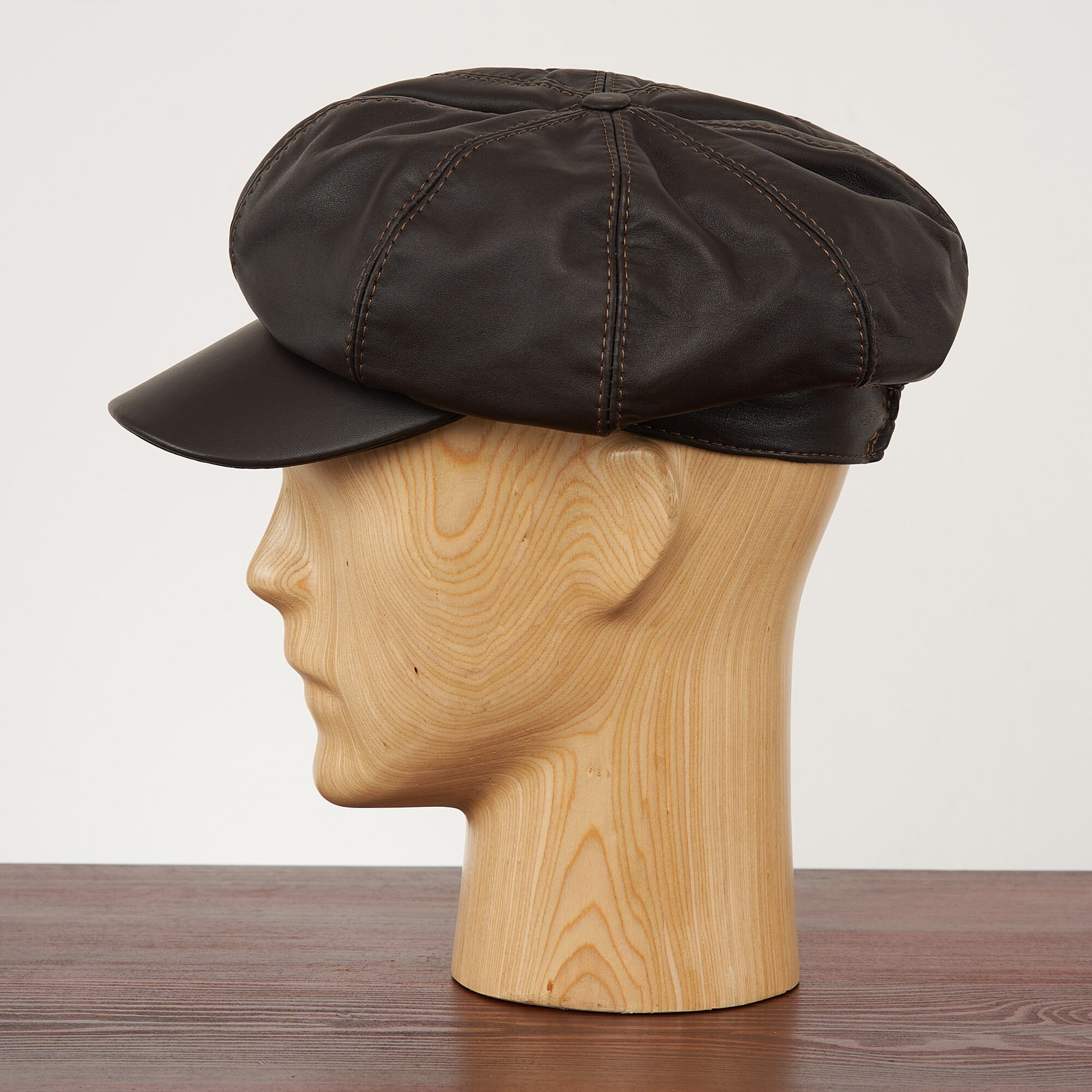JIMMY Natural Leather Newsboy Baker Boy Balloon 8 Panels Cap - Etsy Canada