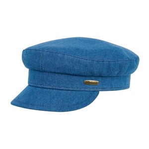 TRAWLER Denim Breton Fisherman Cap Sailor Captains Nautical Skipper ...