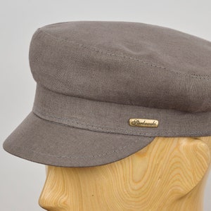 FIDDLER Linen Greek Fisherman Peaked Cap Jewish Airy Lightweight Sailor ...