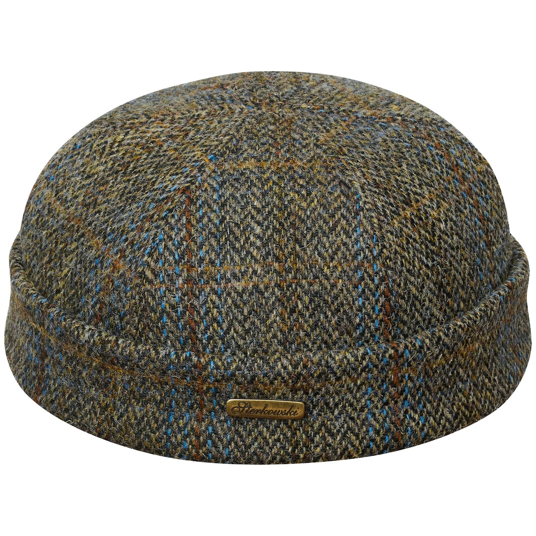 DOCKER Harris Tweed Beanie Cap Pure Genuine Scottish Wool Leon ...
