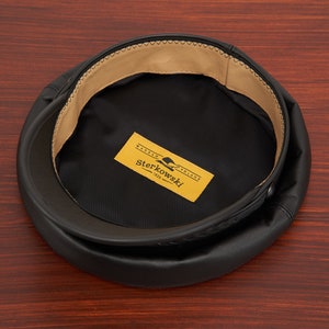 HANSA Genuine Natural Leather Peaked Cap Cabbie Chauffeur Hat Train ...