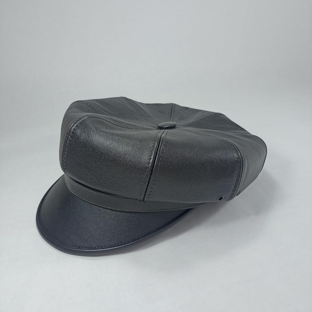SALE!-HARLEY 58cm Natural Leather Peaked Retro Motorcycle Cap ...