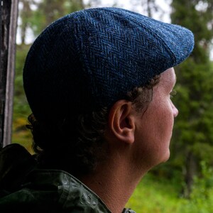 RUSTY Harris Tweed Duckbill Mens Flat Cap Wool Cabby Driving Bicycle ...