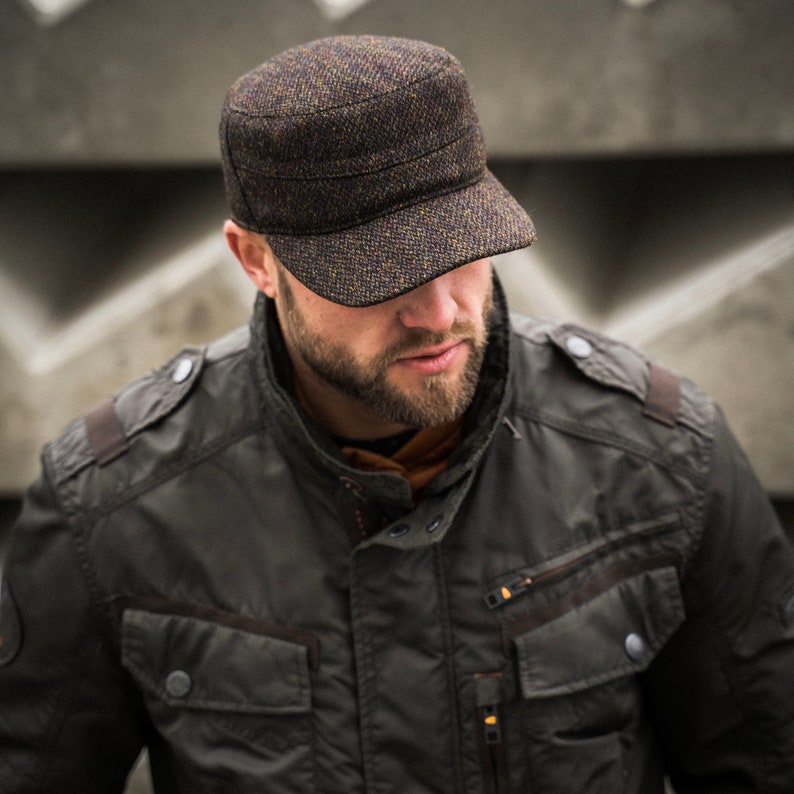 PATROL Harris Tweed Wool Patrol Cap Jockey Hat Military Hunting ...