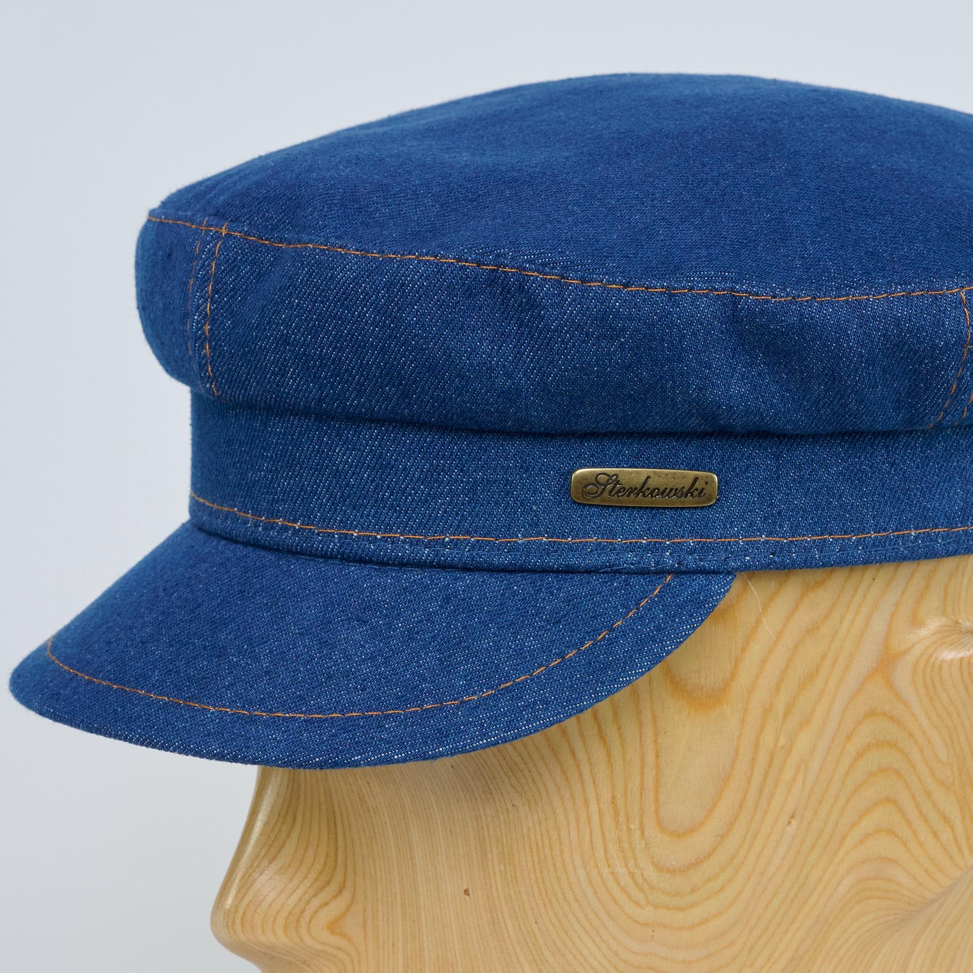 TRAWLER Denim Breton Fisherman Cap Sailor Captains Nautical Skipper ...