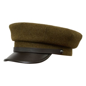 MOTO Motorcycle Biker Peaked Cap Wool Cloth Leather Brim Riding Harley ...