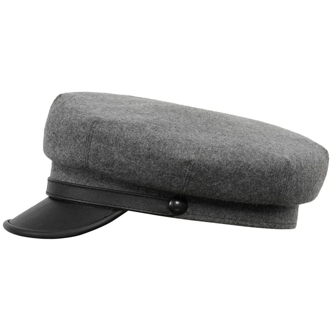 MOTO Motorcycle Biker Peaked Cap Wool Cloth Leather Brim Riding Harley ...