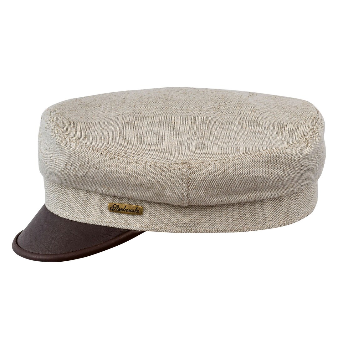 FIDDLER Linen Skin Peaked Greek Fisherman Cap Airy Light Sailor Boatman ...