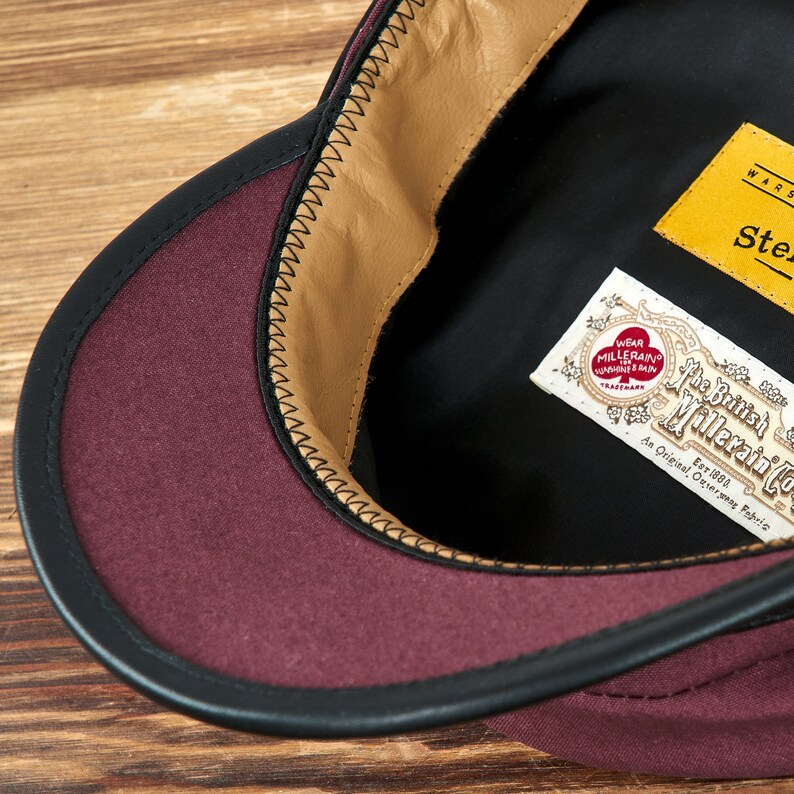 RINGO Waxed Cotton Peaked Cap Breton Style Leather Strap | Etsy