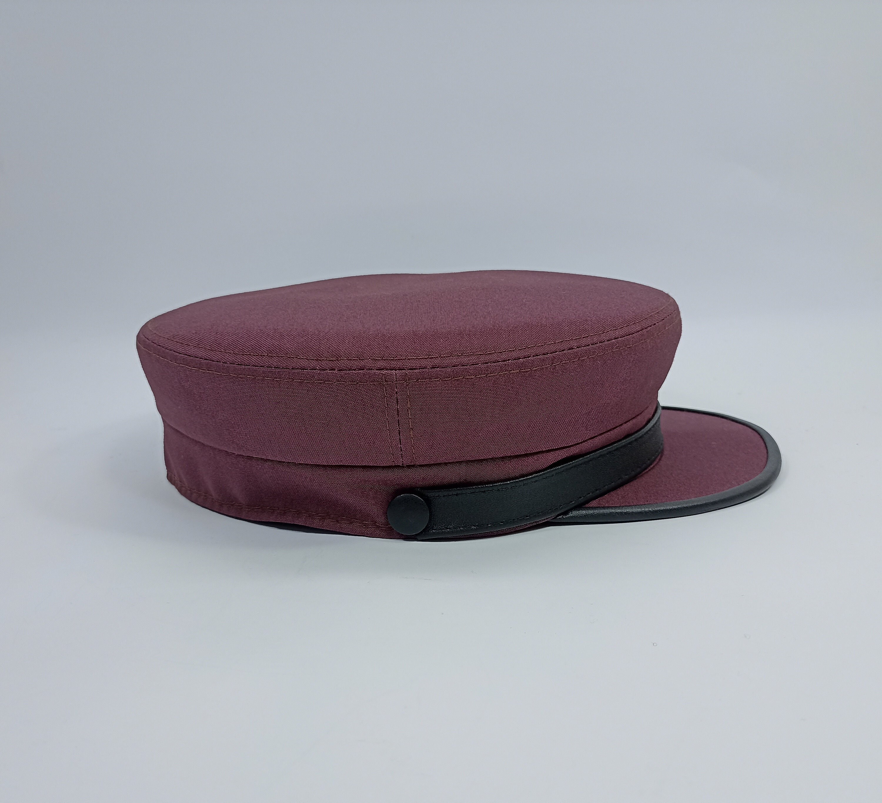 SALE!-RINGO 62cm Waxed Cotton Peaked Cap Breton Style Leather Strap ...