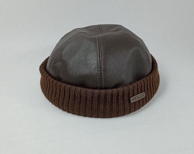 SALE!-NAVY 60cm WATCH Leather Dock Worker Beanie Stevedore Longshoreman ...