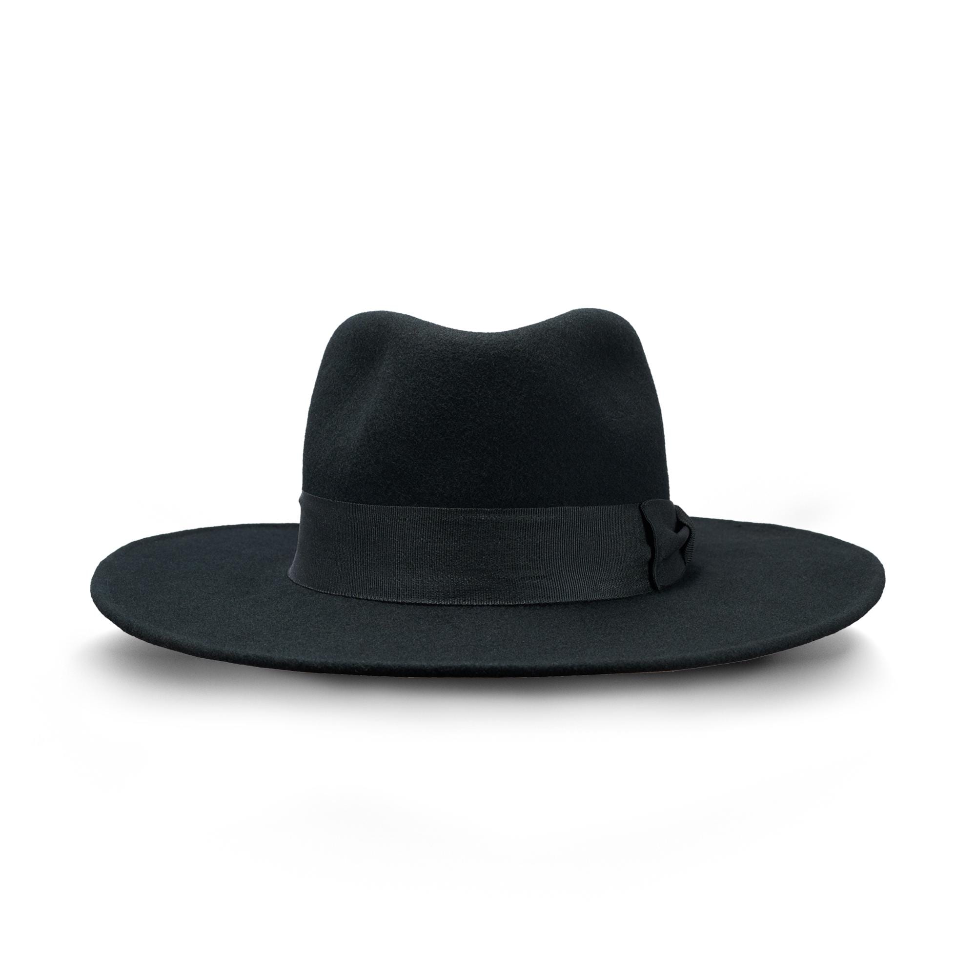 CHICAGO Wool Felt Teardrop Fedora Top Wide Brim Gambler Hat Jazz Boho ...