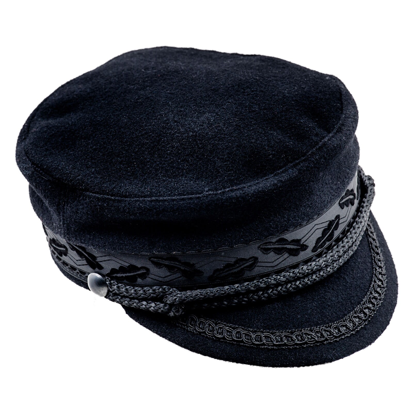 CHANDLER Wool Fiddler Cap With Embroidered Tape Twine Seaman | Etsy