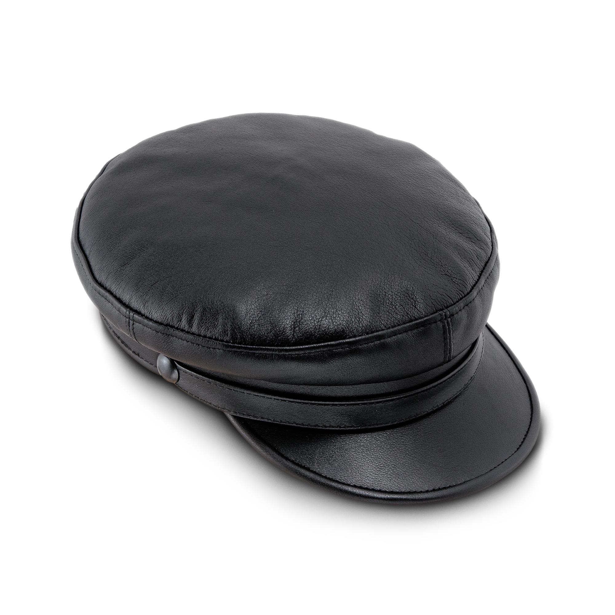 TRAWLER Genuine Leather Breton Greek Fisherman Cap Sailor Captains ...