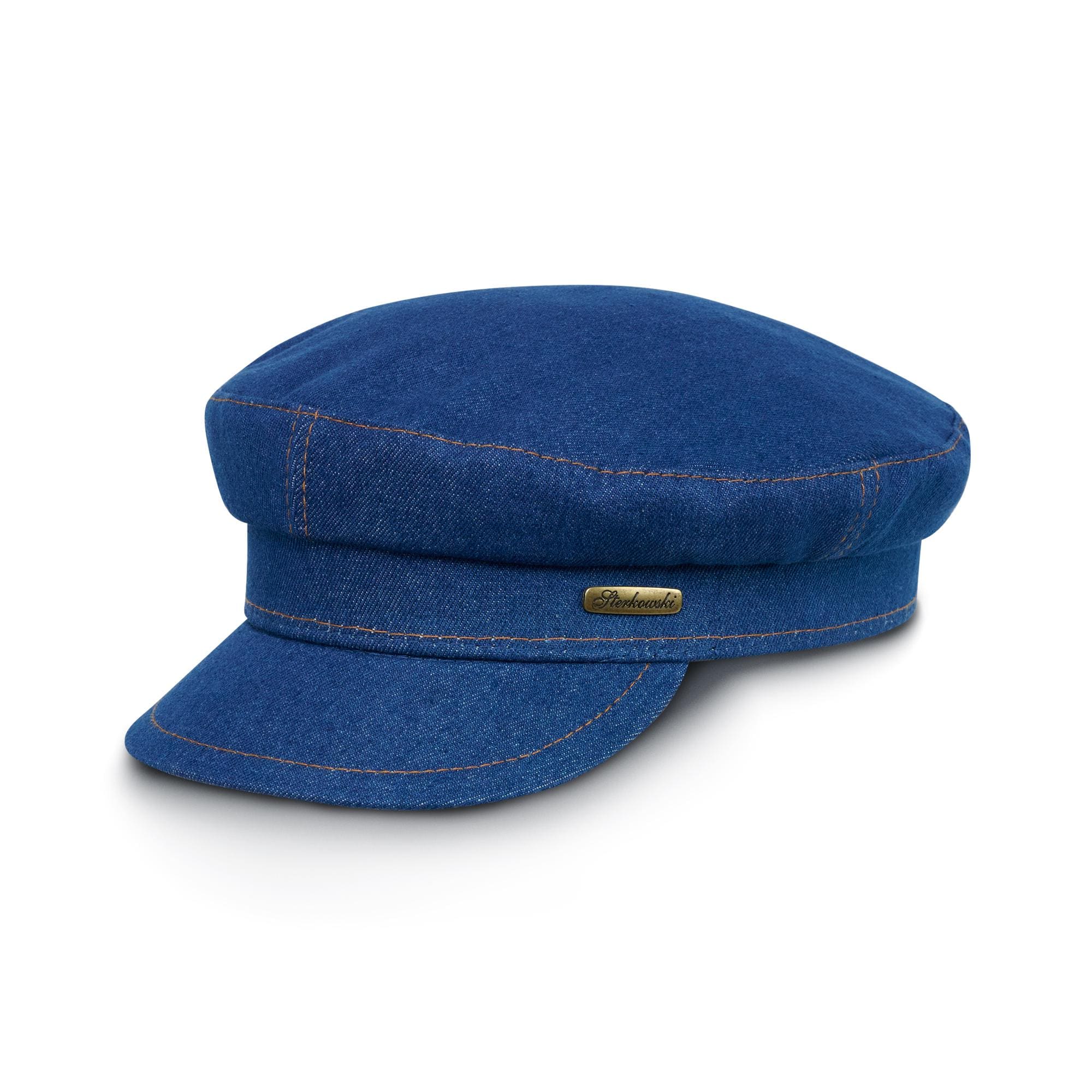 TRAWLER Denim Breton Fisherman Cap Sailor Captains Nautical Skipper ...
