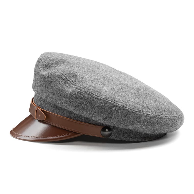 DANUBE MOD 1 Wool Cloth Lacquered Peaked Cap Cabbie Chauffeur Hat Train ...