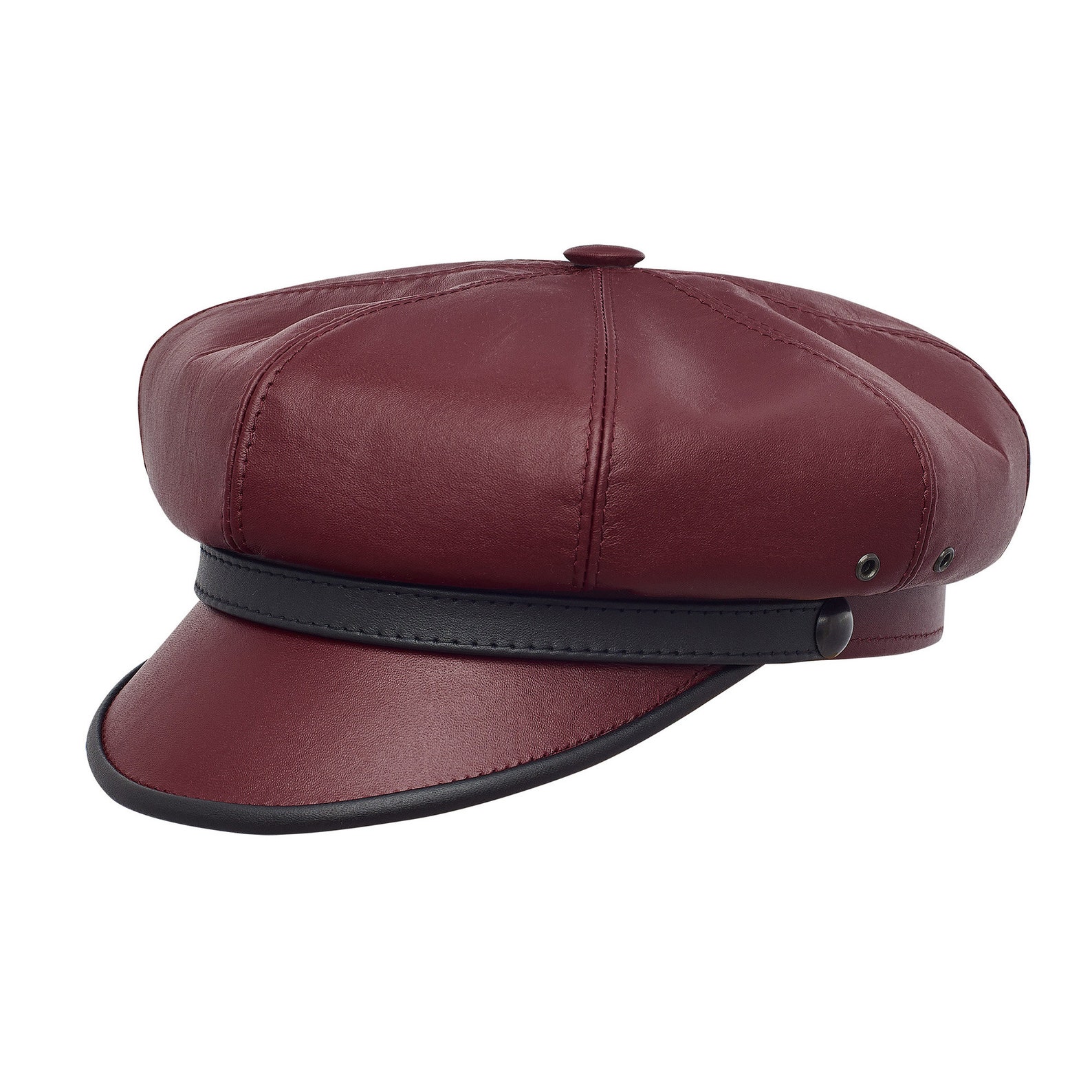 SALE - HARLEY Natural Leather Peaked Motorcycle Cap Rockabilly Punk ...