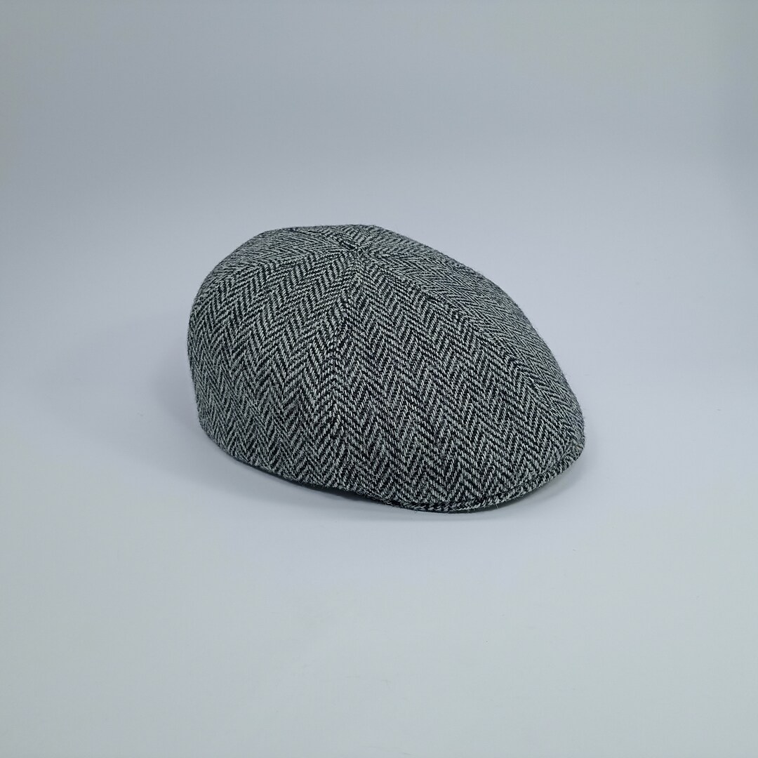 SALE!-RUSTY 55cm Harris Tweed Duckbill Mens Flat Cap Wool Cabby Driving ...